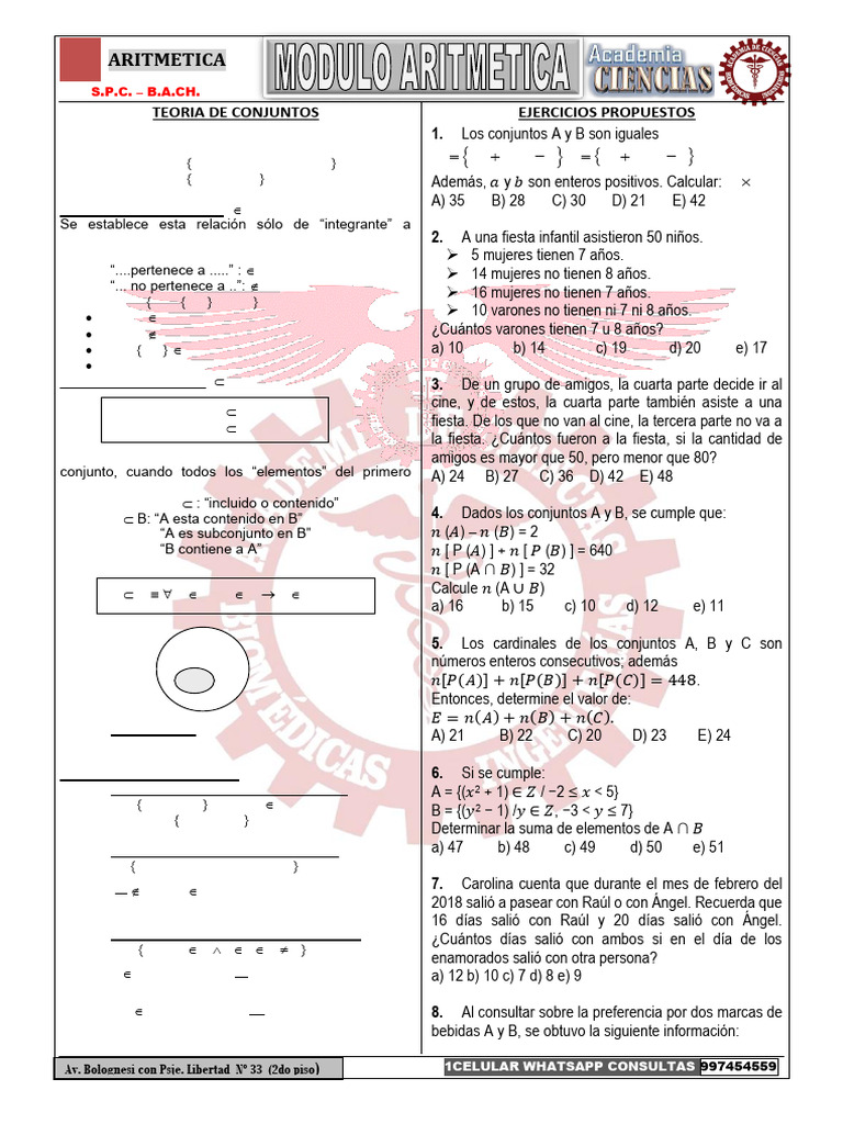 Modulo Aritmetica Brady | PDF | Conjunto (Matemáticas) | Lógica matemática