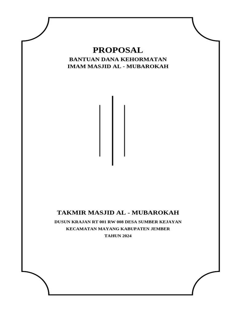 Proposal Imam Masjid Al - Mubarokah | PDF