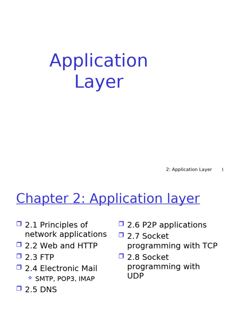 Application Layer-Http FTP SMTP DNS | PDF | Domain Name System | File Transfer Protocol