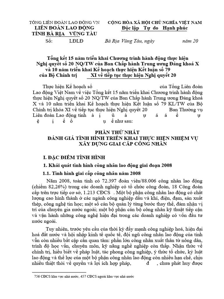 BC 15 Nam Thuc Hien NQ 20 - TLD - Signed.signed | PDF