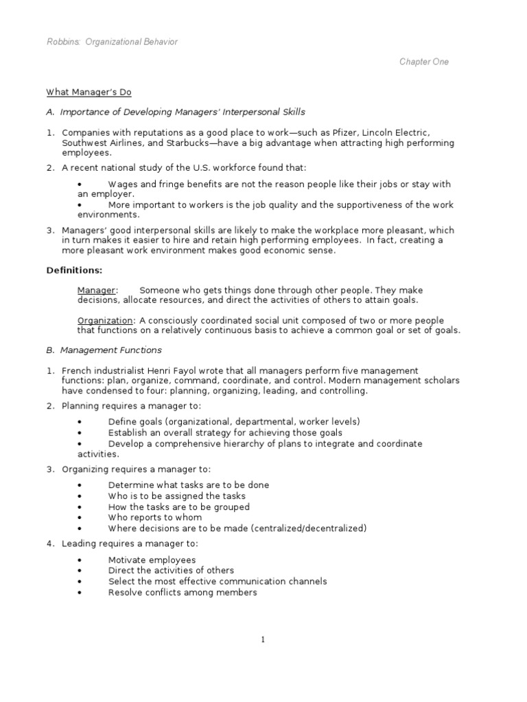 Chapter1 - Manual - BUS301 | PDF | Organizational Behavior | Turnover (Employment)