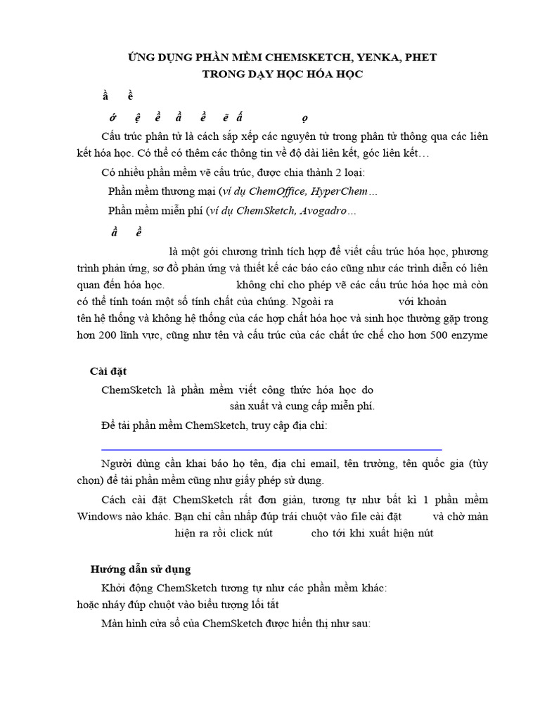 Huong Dan Phan Mem Hoa Hoc THCS | PDF