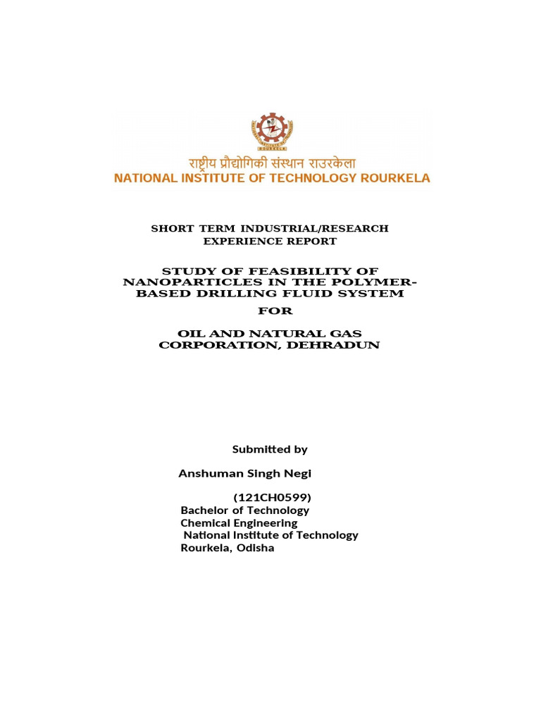 NIT Rourkela Internship Report | PDF | Nanoparticle | Oil Well