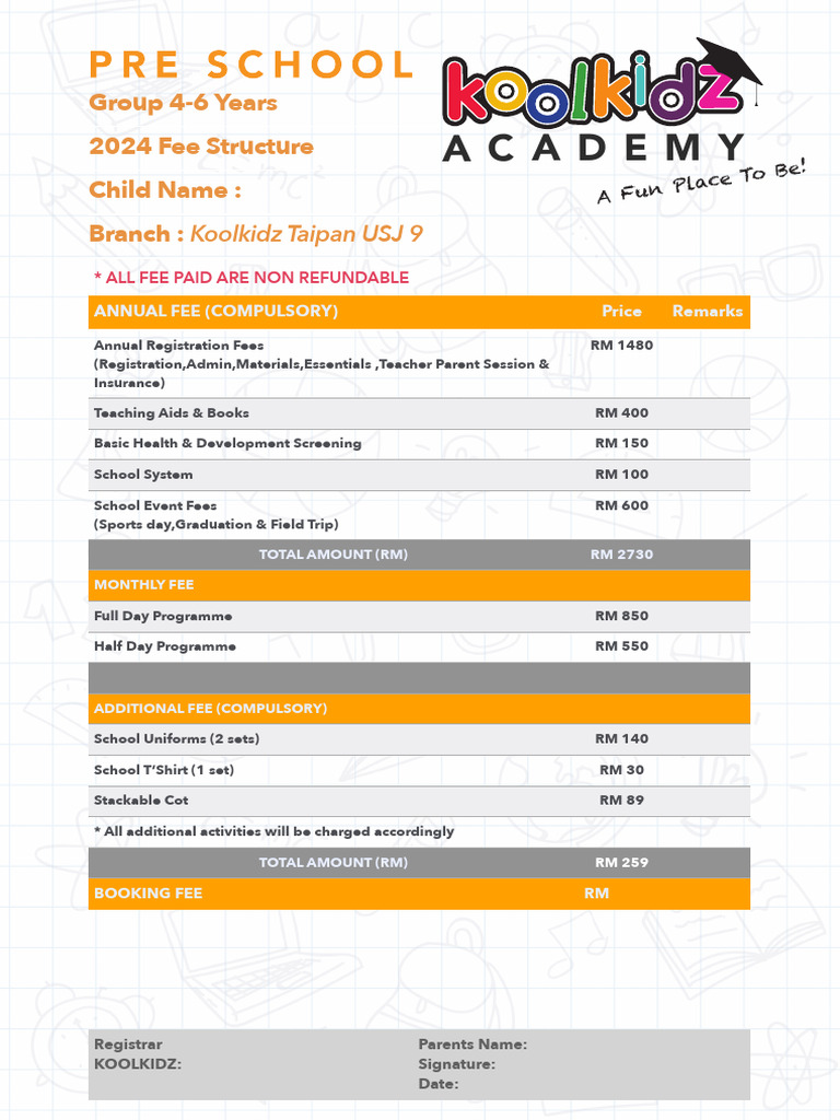 Preschool USJ 2024 | PDF