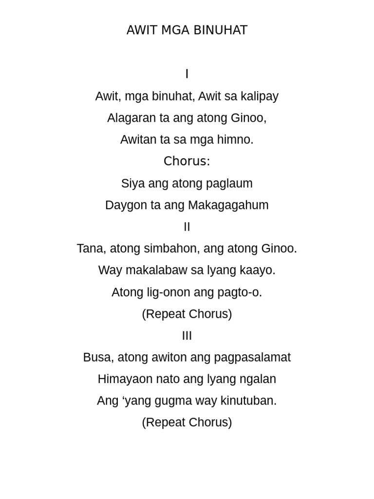 Awit Mga Binuhat | PDF