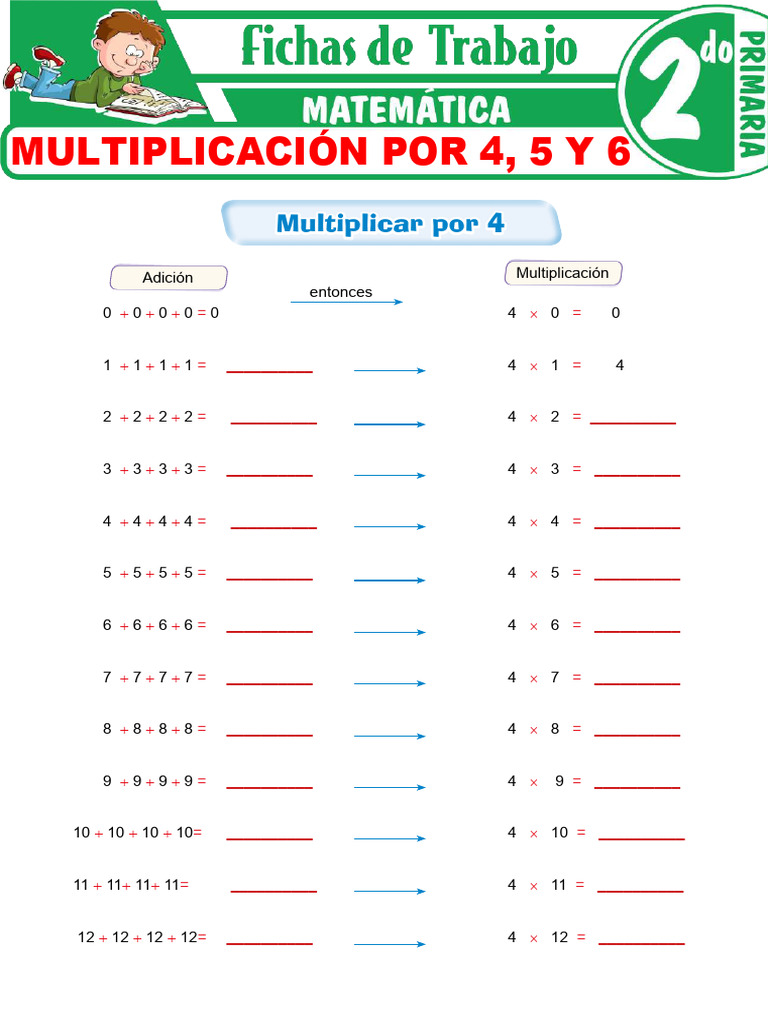 Multiplicación para Primaria: 4, 5 y 6 | PDF | Multiplicación | Aritmética