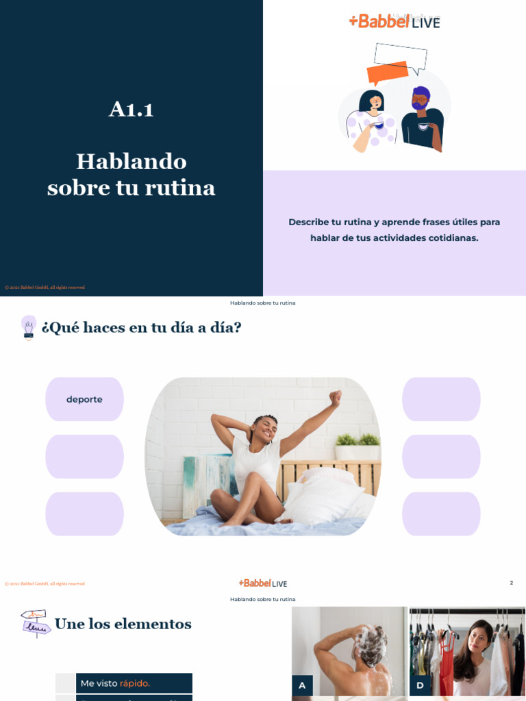 SPA - A1!1!25 Hablando Sobre Tu Rutina | PDF