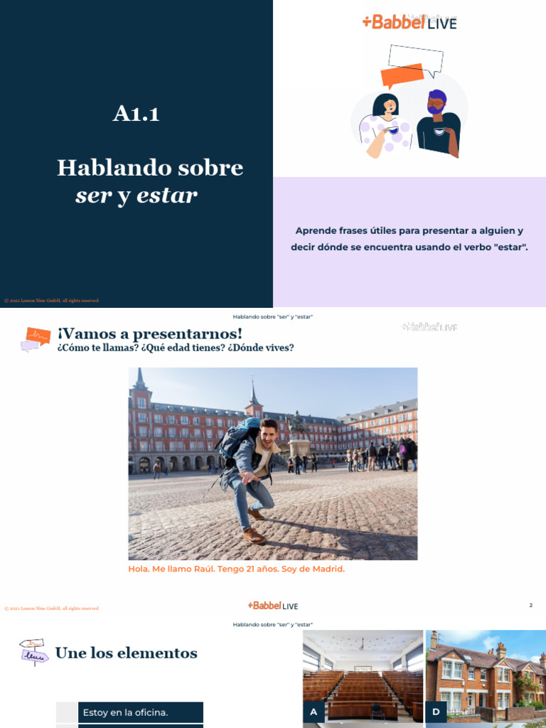 SPA - A1!1!16 Hablando Sobre Ser y Estar | PDF