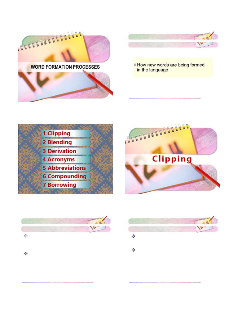 Word Formation Processes | PDF | Linguistics