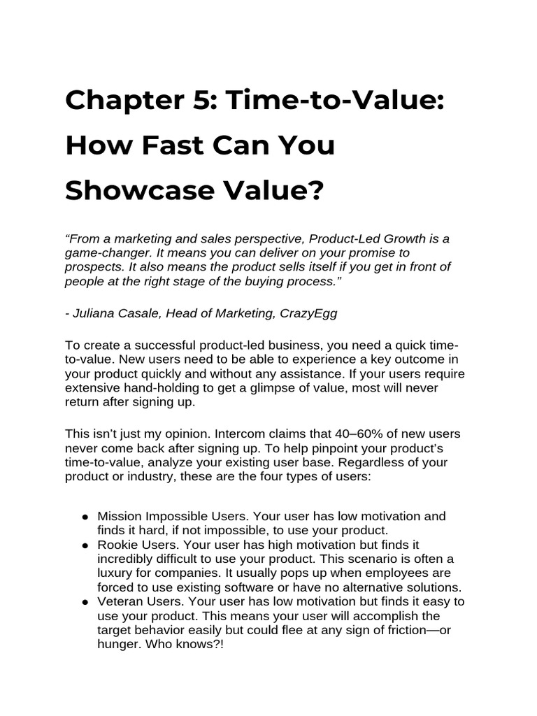 5 - Time-To-Value - How Fast Can You Showcase Value | PDF | Business ...