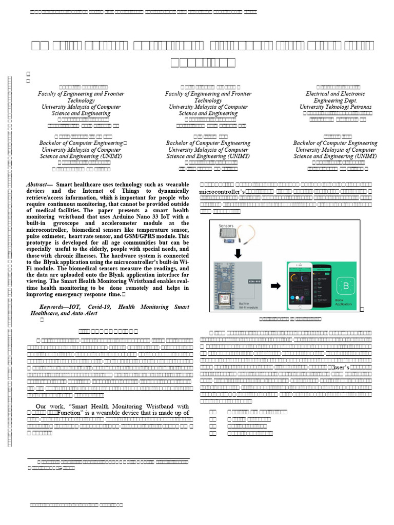 Smart Health Monitoring Wristband With Auto-Alert Function | PDF ...
