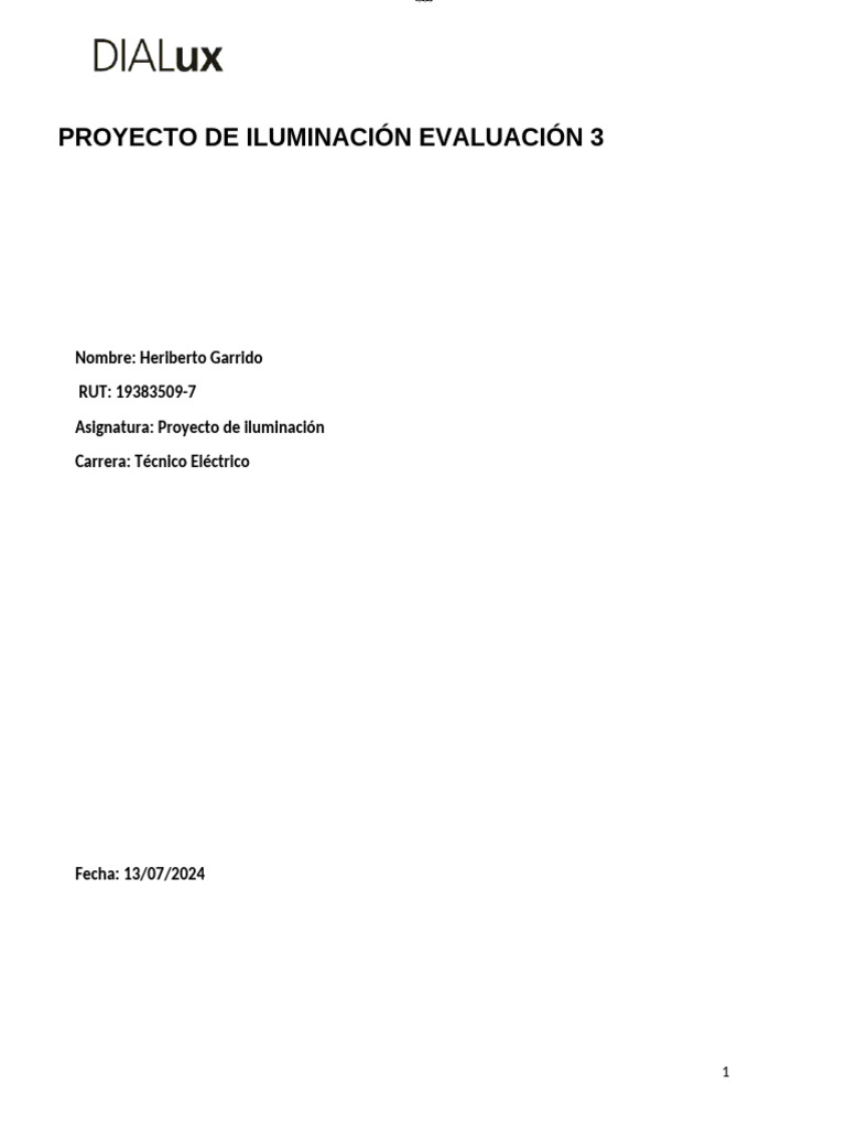 Eva3 Proyecto de Iluminacion | PDF