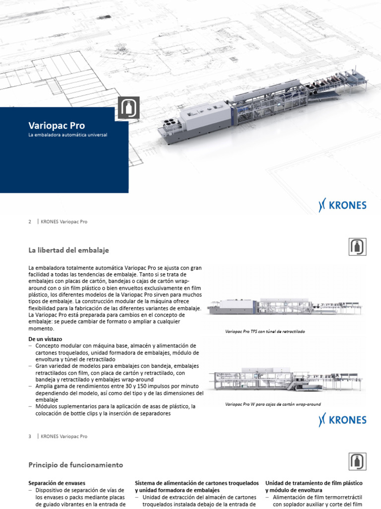 Máquinas de Embalaje Al Vacío Variopac Pro de Krones Ag | PDF | Factores humanos y ergonomía ...