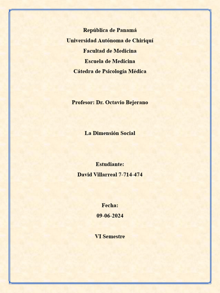 La Dimensión Social | PDF | Comportamiento | Apoyo social