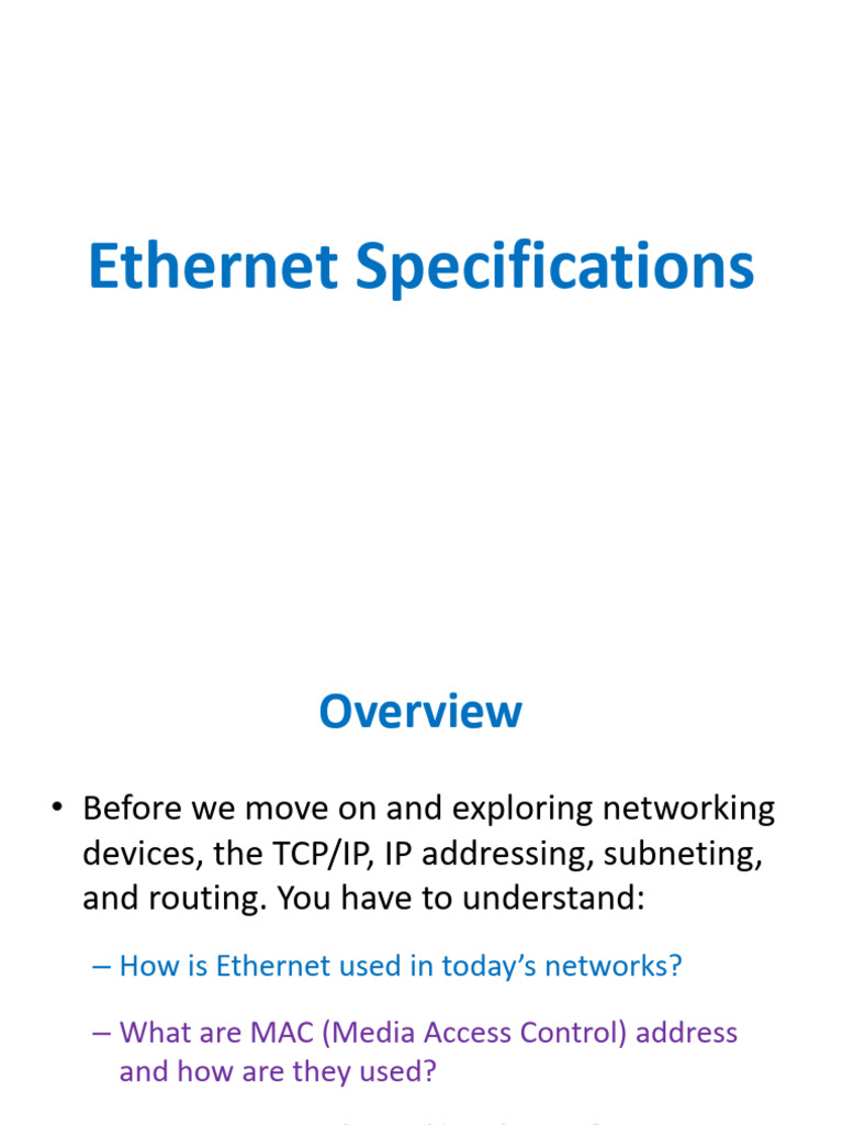 4-Ethernet Specification | PDF | Ethernet | Computer Network