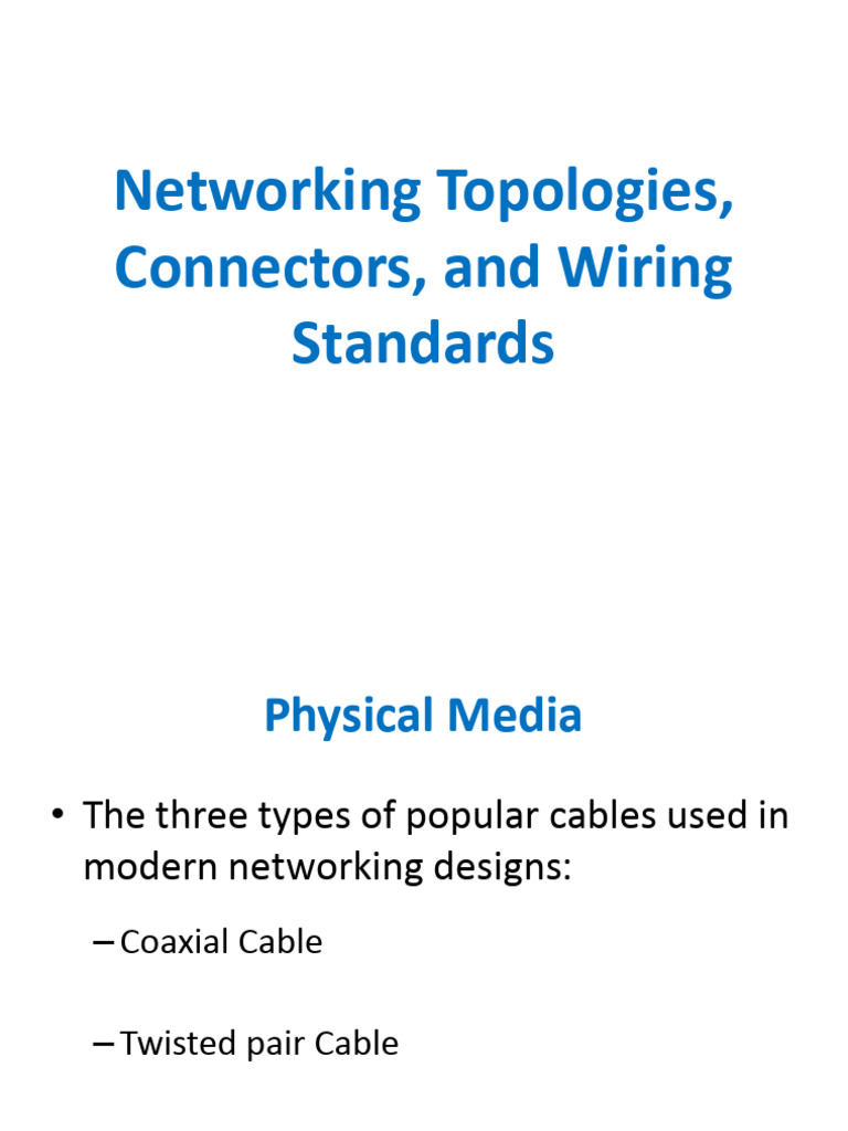 3-Networking Topologies, Connectors, and Wiring Standards | PDF ...
