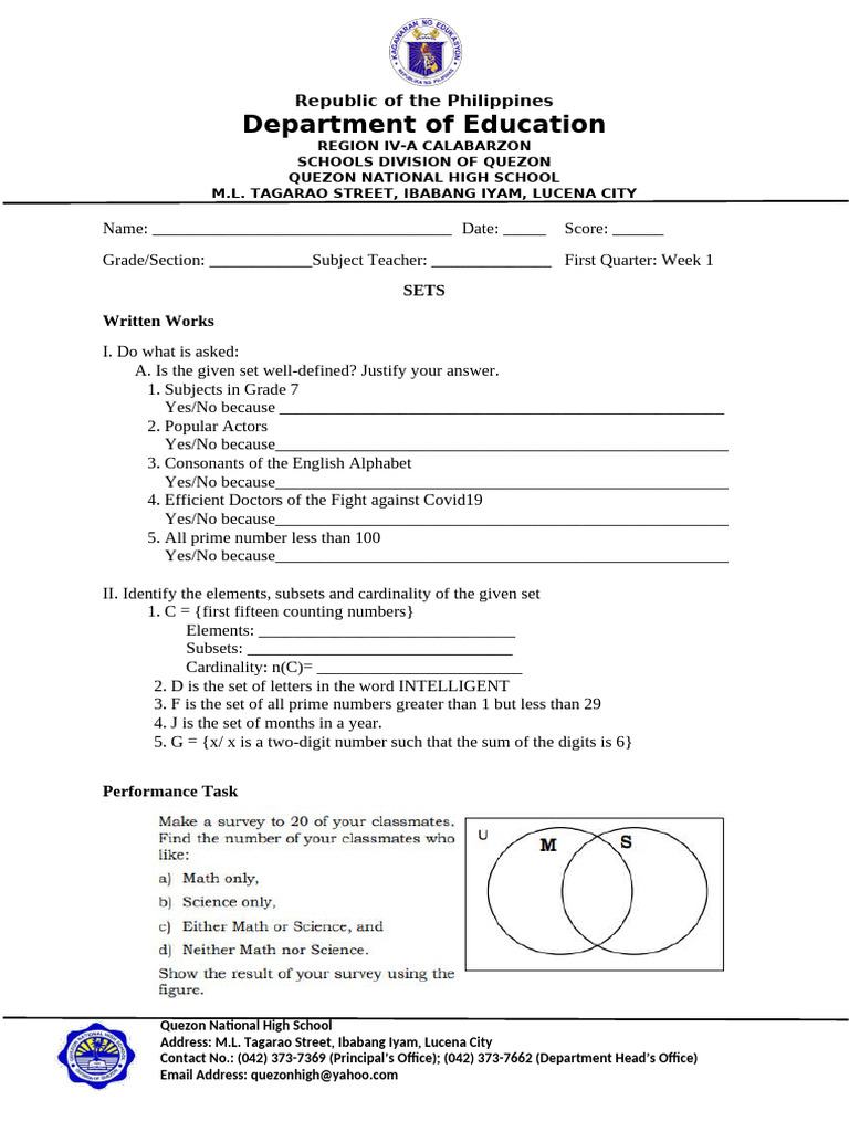 Week 1 Worksheet | PDF