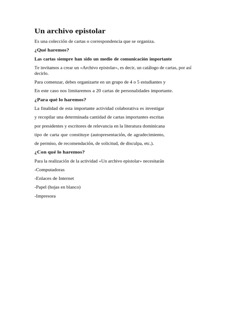 Un Archivo Epistolar | PDF