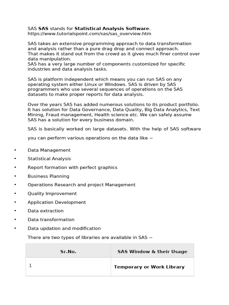 SAS tips | PDF | Sas (Software) | Control Flow