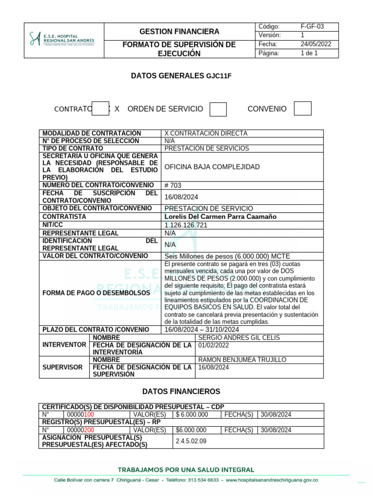 Formato de Supervisión Lorelis Parra | PDF