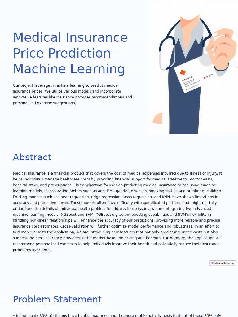 Medical Insurance Price Prediction Machine Learning | PDF | Regression ...