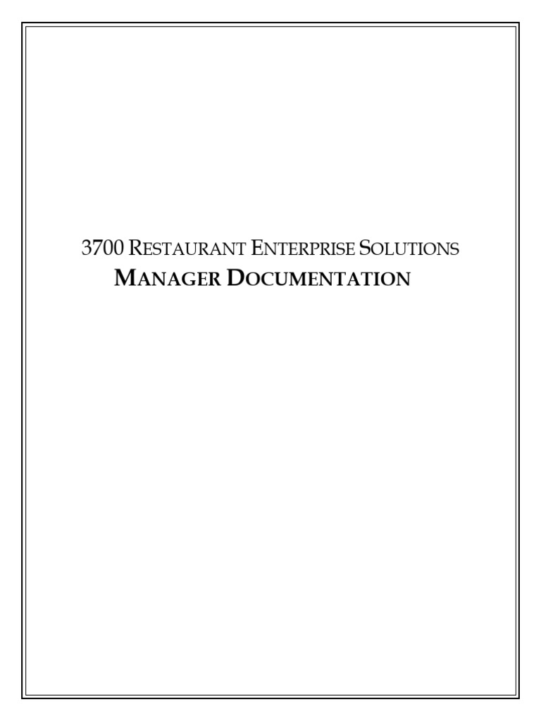 Micros POS 3700 Manager Documentation | PDF | Menu | Computer Keyboard