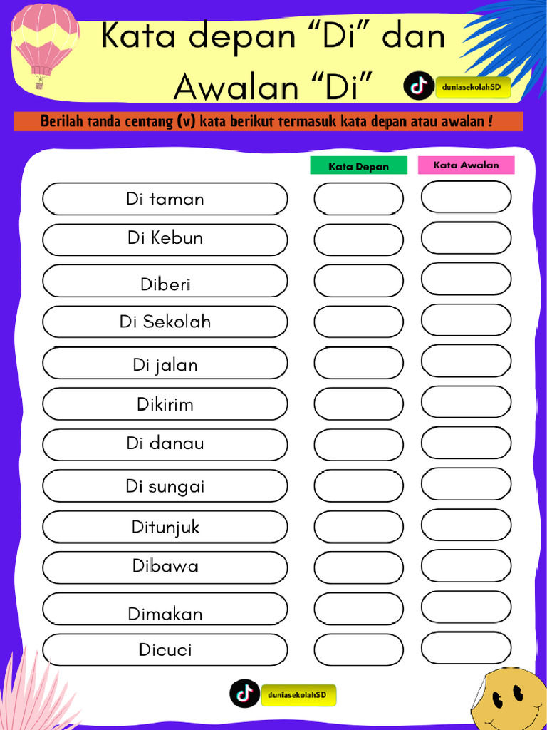 LKPD Kata Depan "Di" Dan Awalan "Di" - 2 | PDF