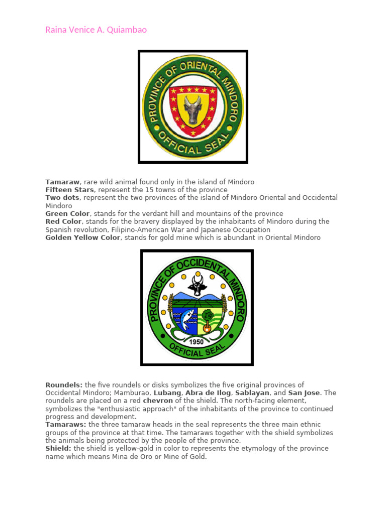 Mindoro Provincial Logo Explained | PDF