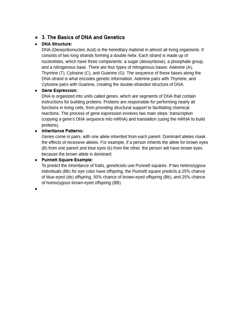 The Basics of DNA and Genetics | PDF