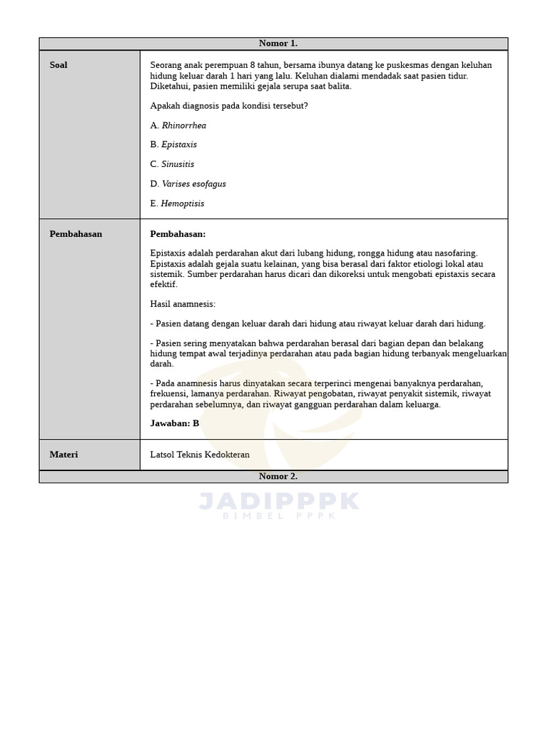 Pembahasan Latsol Teknis Dokter | PDF