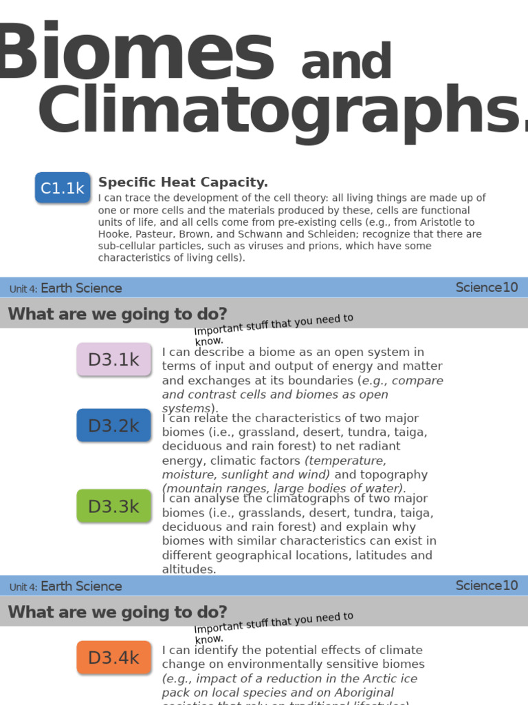 Earth Science 3a Biomes and Climatographs | PDF | Climate | Grassland