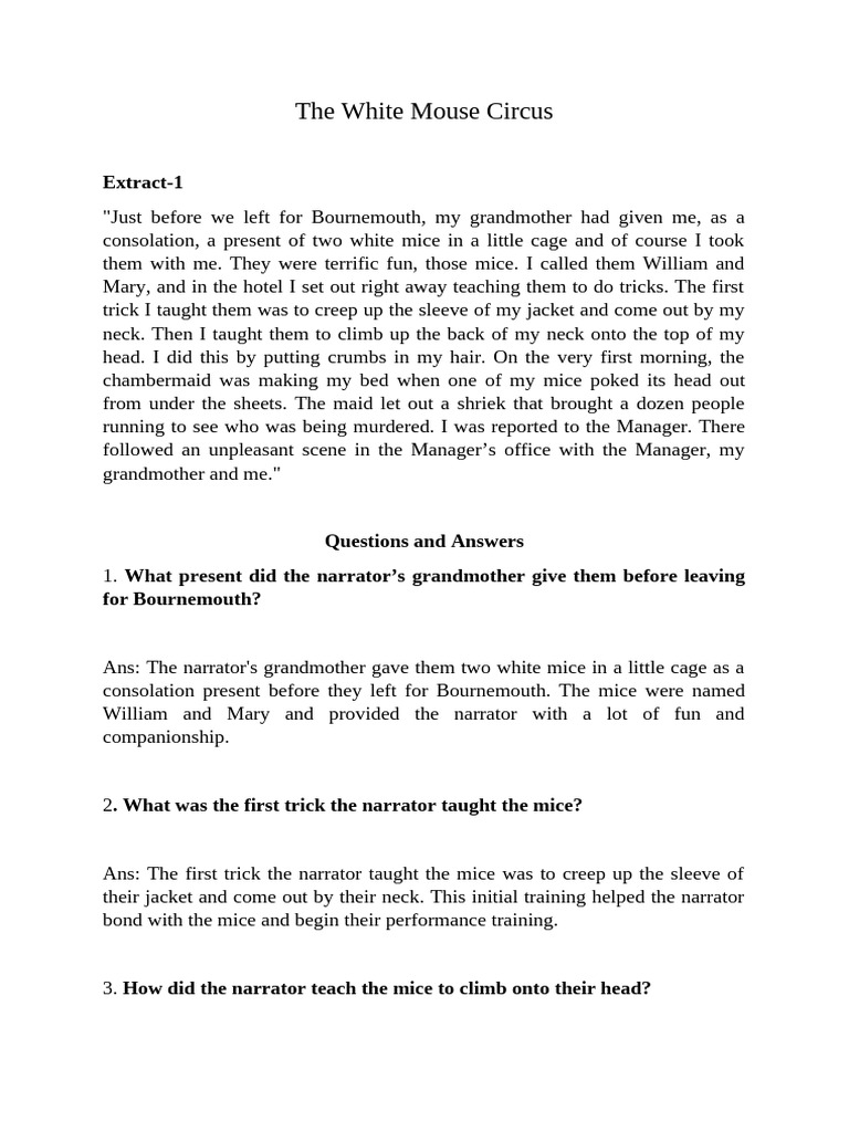 The White Mouse Circus | PDF | Mouse