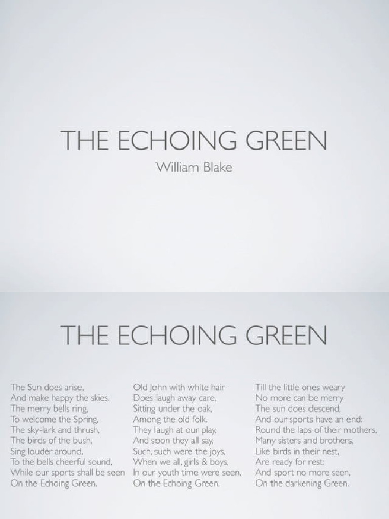The Echoing Green | PDF