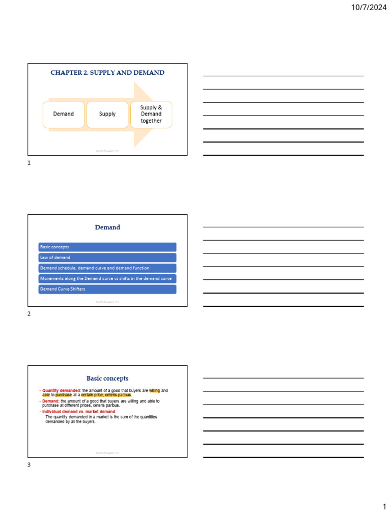Handout - Chapter 2 - Supply Demand | PDF | Economic Equilibrium | Demand