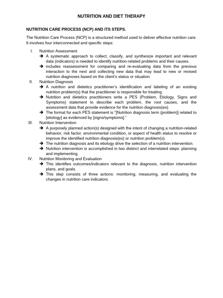 Nutrition Care Process | PDF