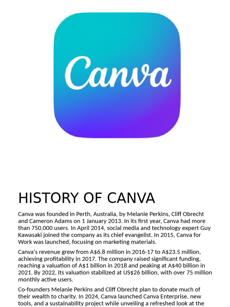 Canva's Growth and Co-founders' Impact | PDF