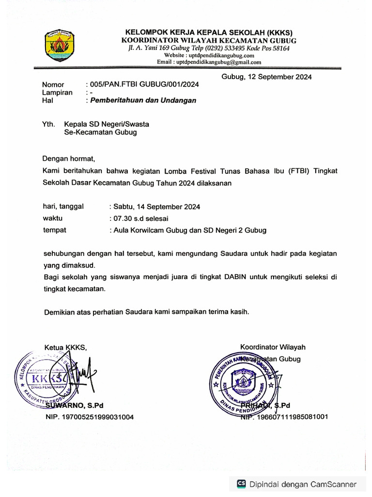 Undangan Lomba FTBI | PDF