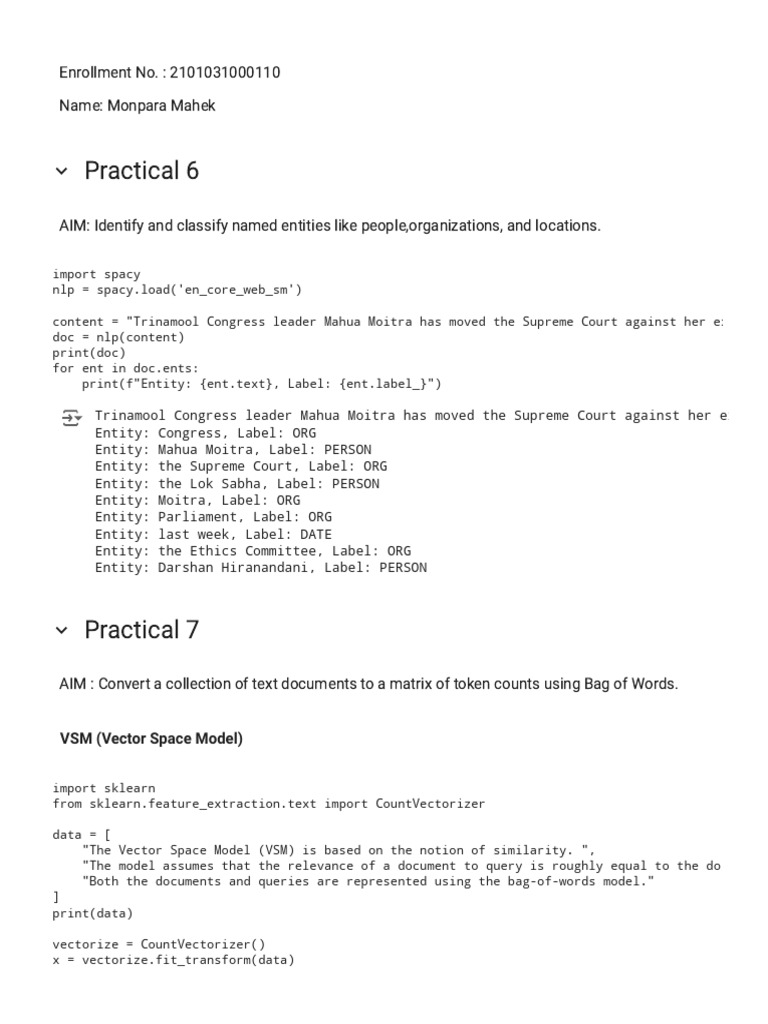 16 - Practical - 6-7.ipynb - Colab | PDF | Information Science