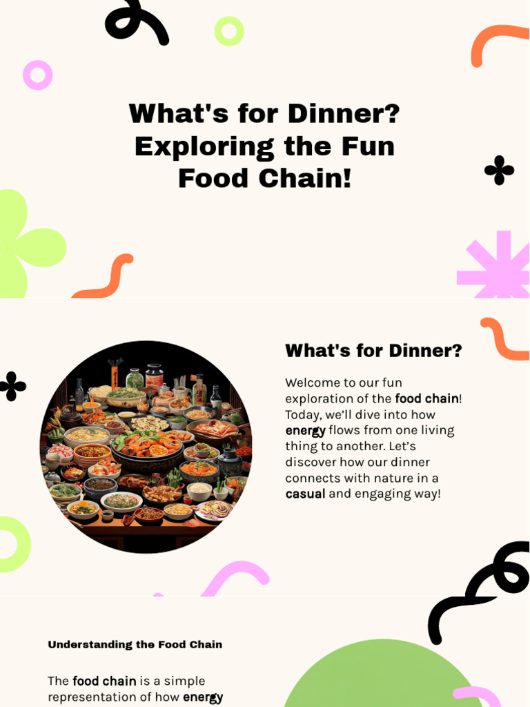 Whats For Dinner Exploring The Fun Food Chain | PDF | Foods | Ecosystem