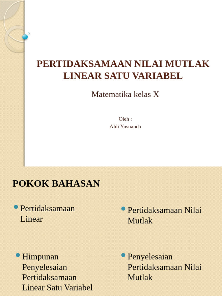 Pertidaksamaan Nilai Mutlak | PDF