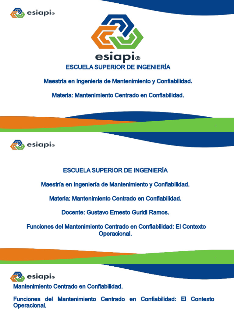 Mantenimiento Centrado en Confiabilidad - Funciones - El Contexto ...