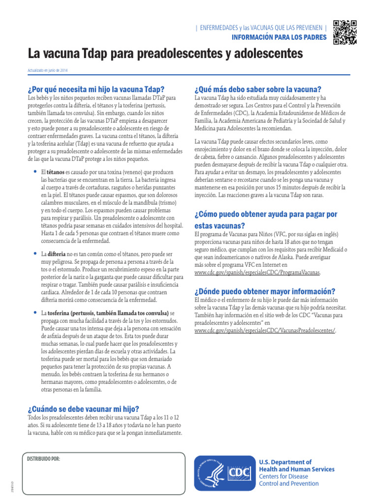 Tdap Basics Color SP | PDF | Ciencias de la Salud | Especialidades Medicas