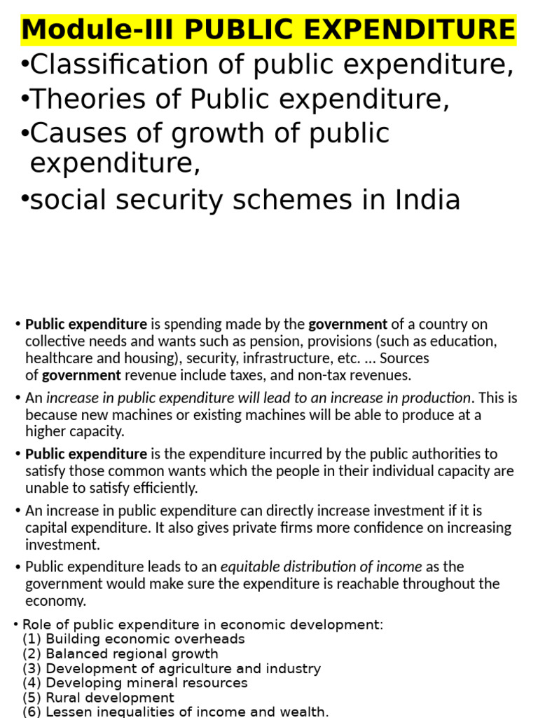 Understanding Public Expenditure in India | PDF | Government Spending ...