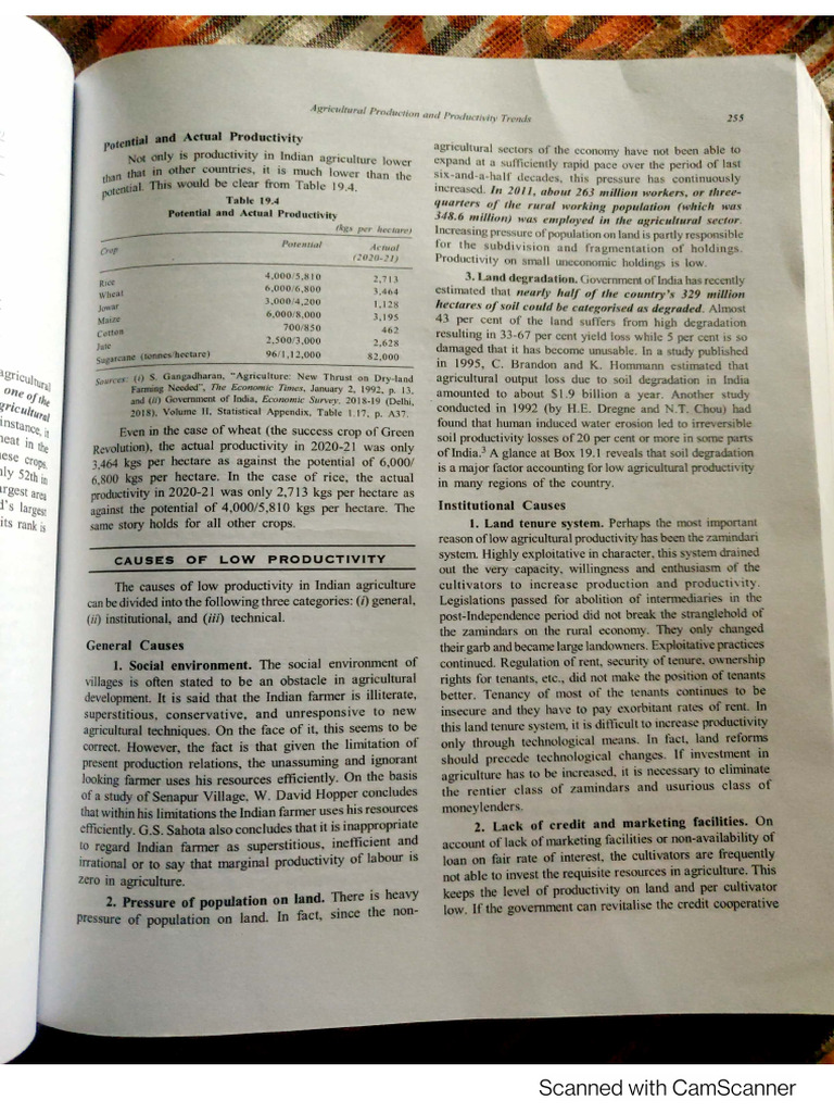 Causes and Measures - Low. Agricultural Productivity in India | PDF