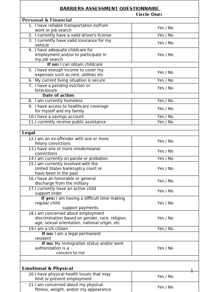 Barriers Assessment. Sept 24 | PDF | Felony | Justice