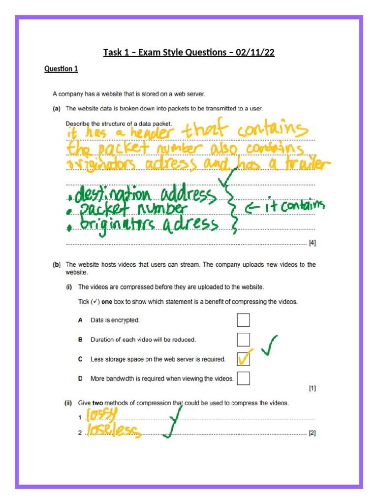 Task 1 - Exam Questions 1 Sagnik 2 | PDF