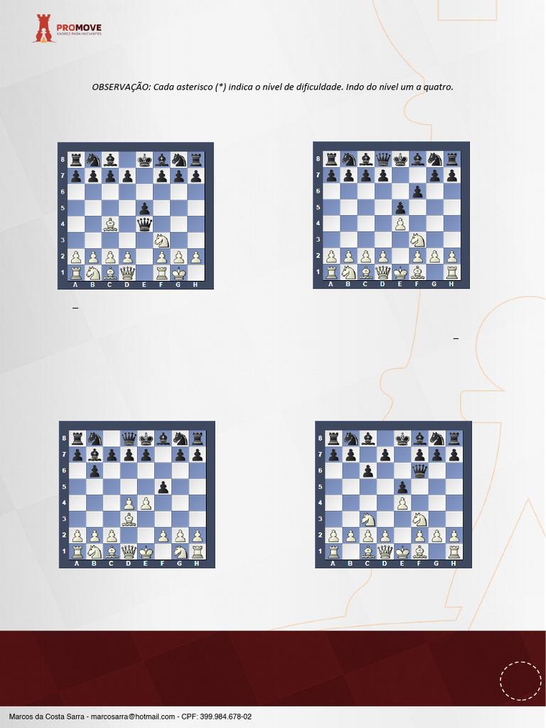 Princípios Básicos do Jogo na Abertura | PDF | Aberturas (xadrez ...