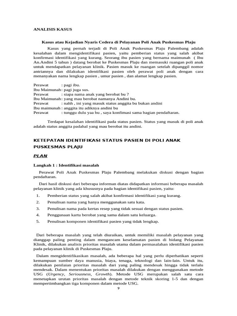 Pdca Unit Poli Anak | PDF