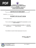 Certificate of Enrolment Sample | PDF