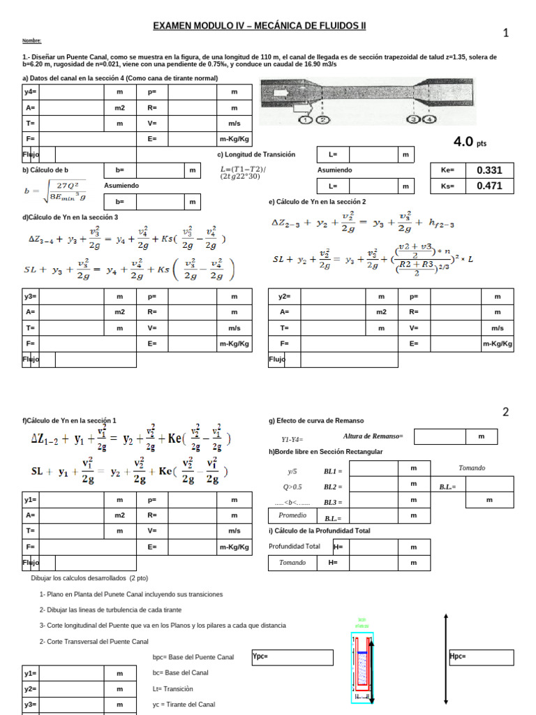 E01 - Diseño de Puente Canal - 1 | PDF
